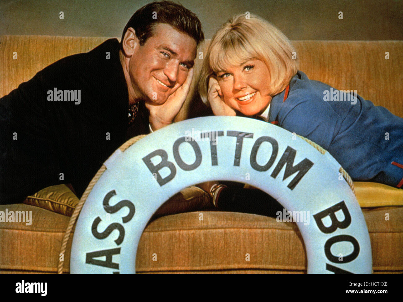 GLASS BOTTOM BOAT, Rod Taylor, Doris Day, 1966, life saver Stock Photo ...