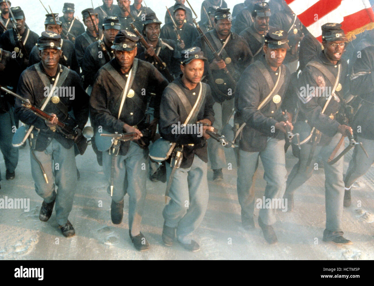GLORY, Jihmi Kennedy (center), Denzel Washington (2nd from right ...