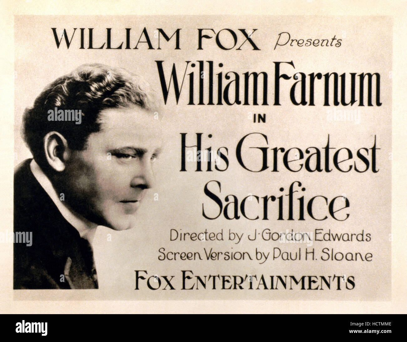 HIS GREATEST SACRIFICE, William Farnum, 1921. ©Fox Film Corporation, TM ...