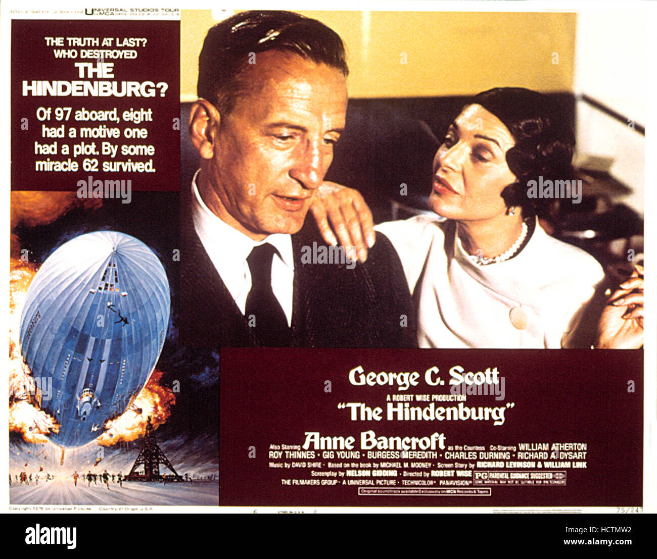 HINDENBURG, THE, George C. Scott, Anne Bancroft, 1975 Stock Photo - Alamy