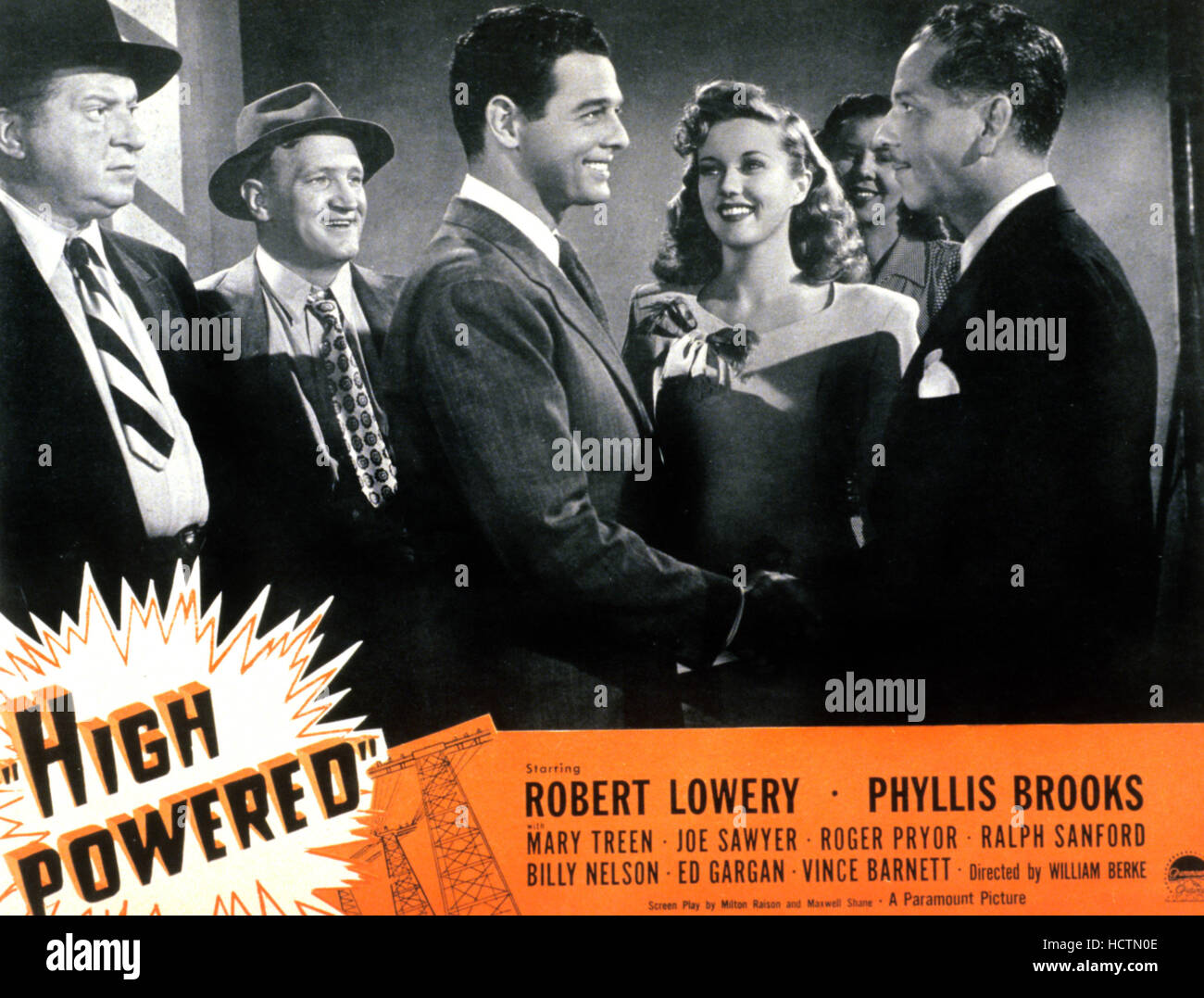 HIGH POWERED, center: Robert Lowery, right of center: Phyllis Brooks on ...