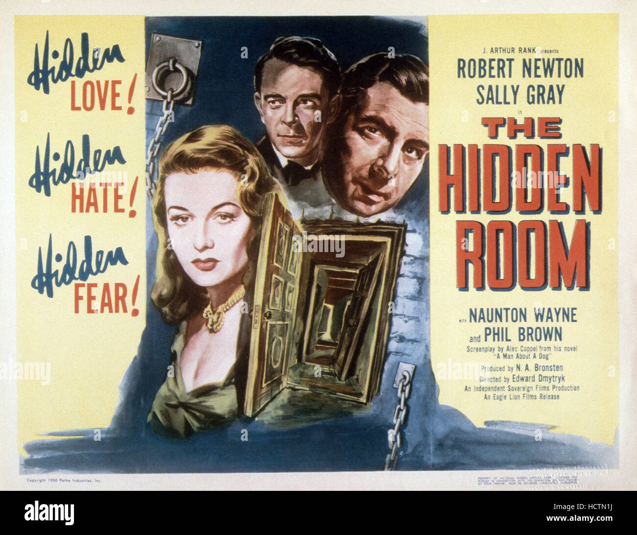 THE HIDDEN ROOM, (aka OBSESSION), from left: Sally Gray, Phil Brown ...