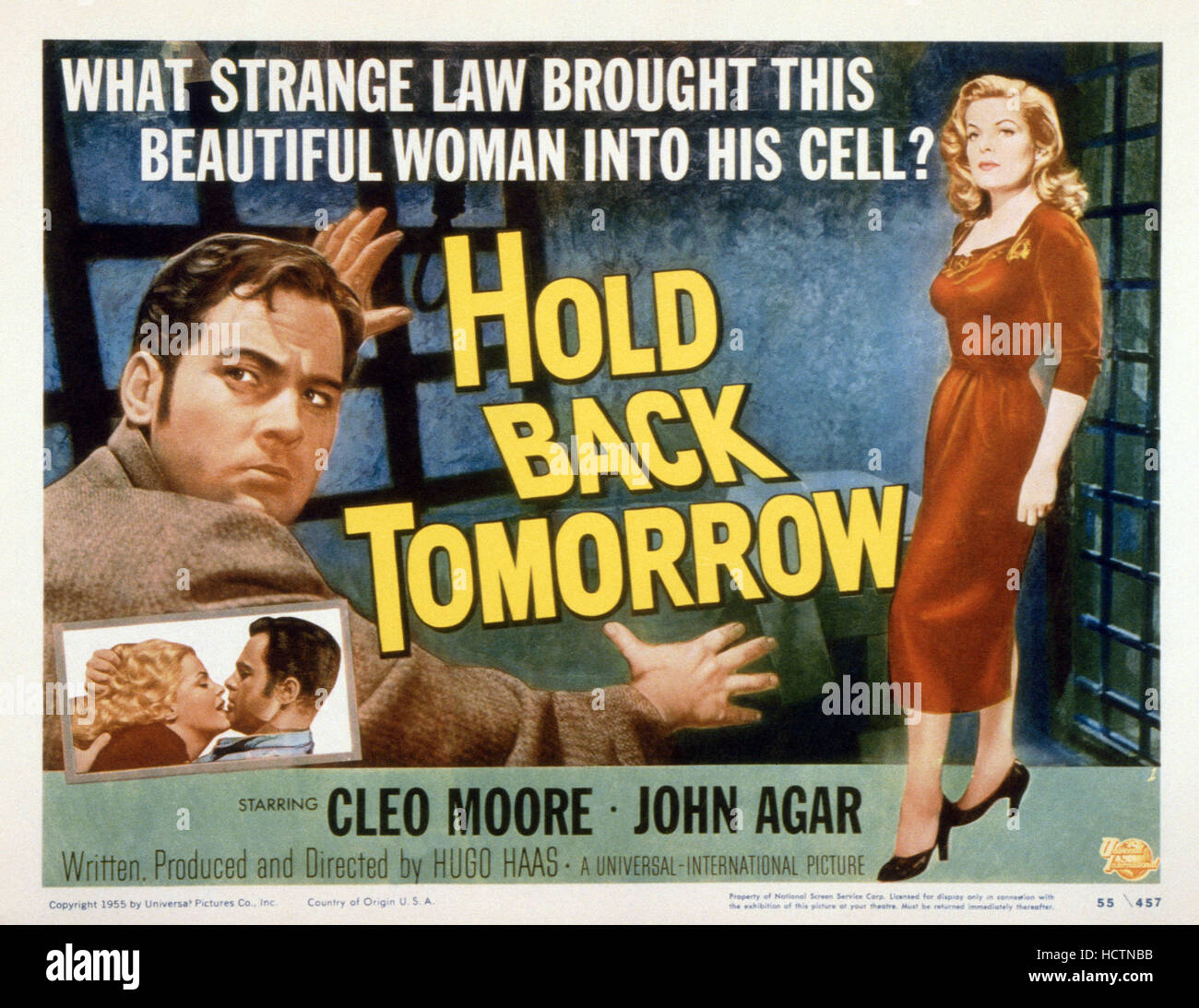 HOLD BACK TOMORROW, from left: John Agar, Cleo Moore, 1955 Stock Photo ...