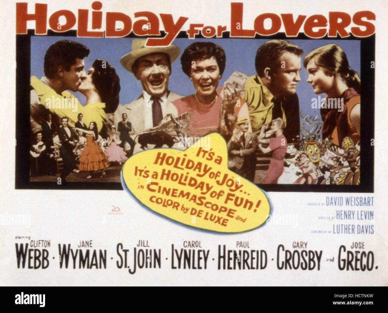 HOLIDAY FOR LOVERS, Nico Minardos, Jill St.John, Clifton Webb, Jane ...