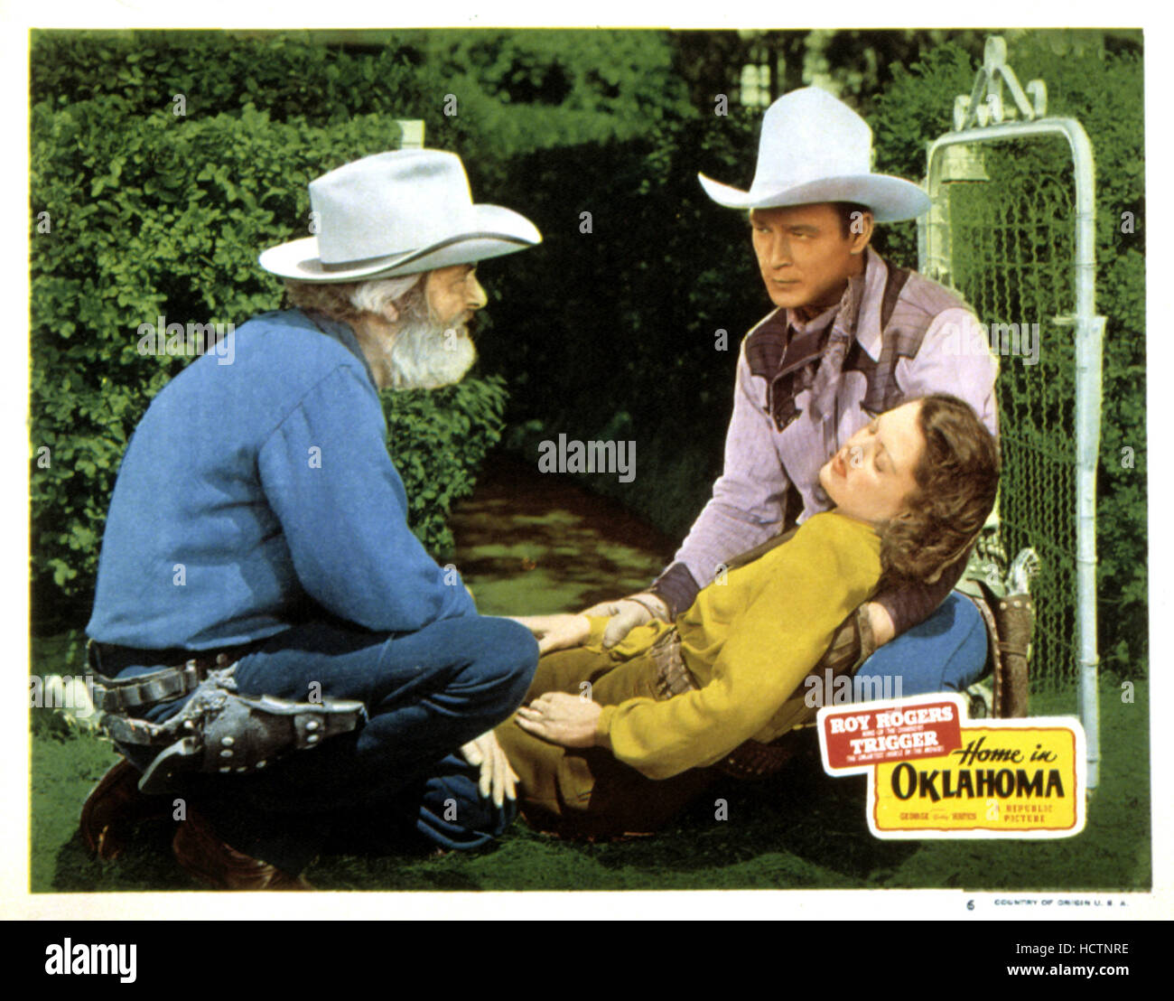 HOME IN OKLAHOMA, Gabby Hayes, Roy Rogers, Dale Evans, 1946 Stock Photo ...