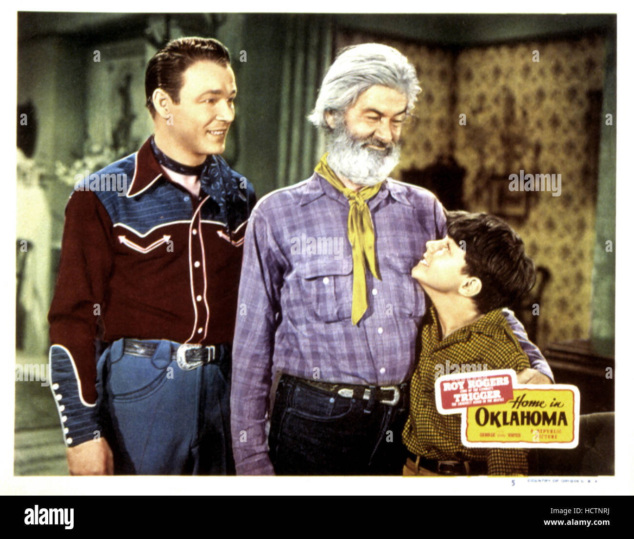 HOME IN OKLAHOMA, Roy Rogers, Gabby Hayes, Lanny Rees, 1946 Stock Photo ...