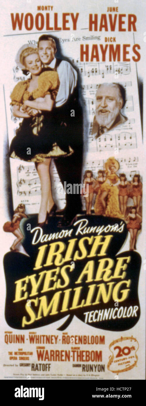 IRISH EYES ARE SMILING, June Haver, Dick Haymes, Monty Woolley, 1944 ...