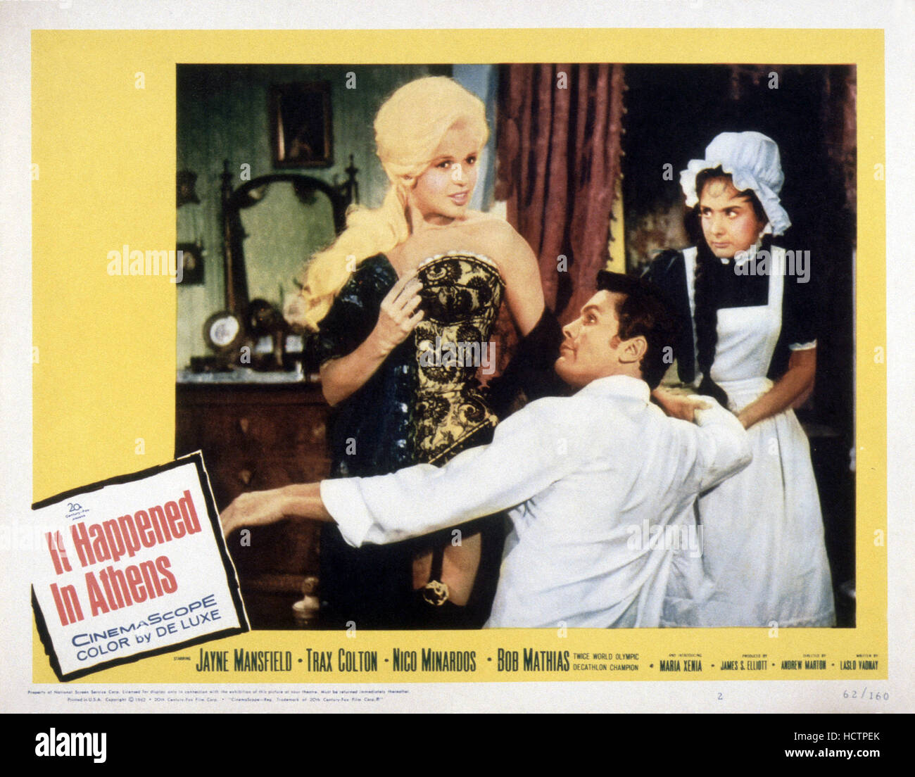 IT HAPPENED IN ATHENS, from left: Jayne Mansfield, Trax Colton, 1962 ...