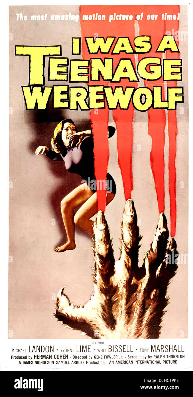 I WAS A TEENAGE WEREWOLF, 1957, poster art Stock Photo - Alamy