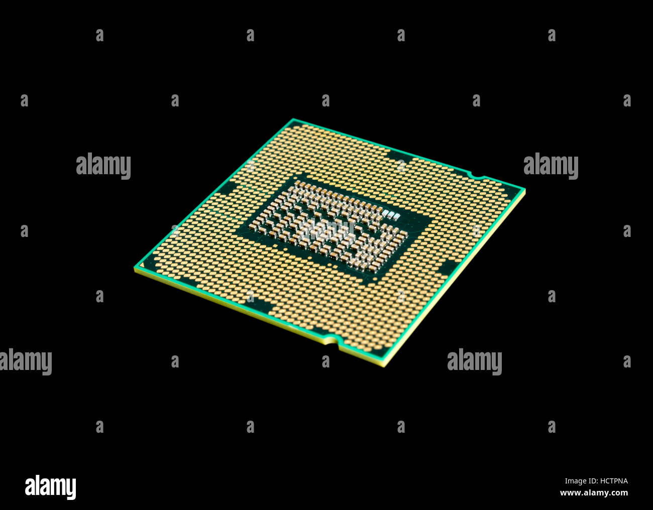 Electronic collection - CPU from the bottom side isolated on black ...