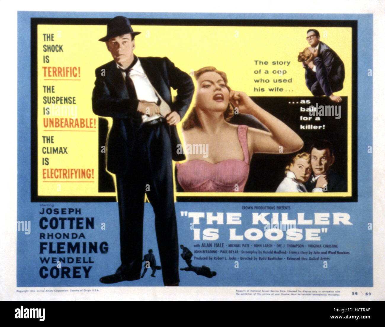 THE KILLER IS LOOSE, Joseph Cotten, Rhonda Fleming, Martha Crawford ...