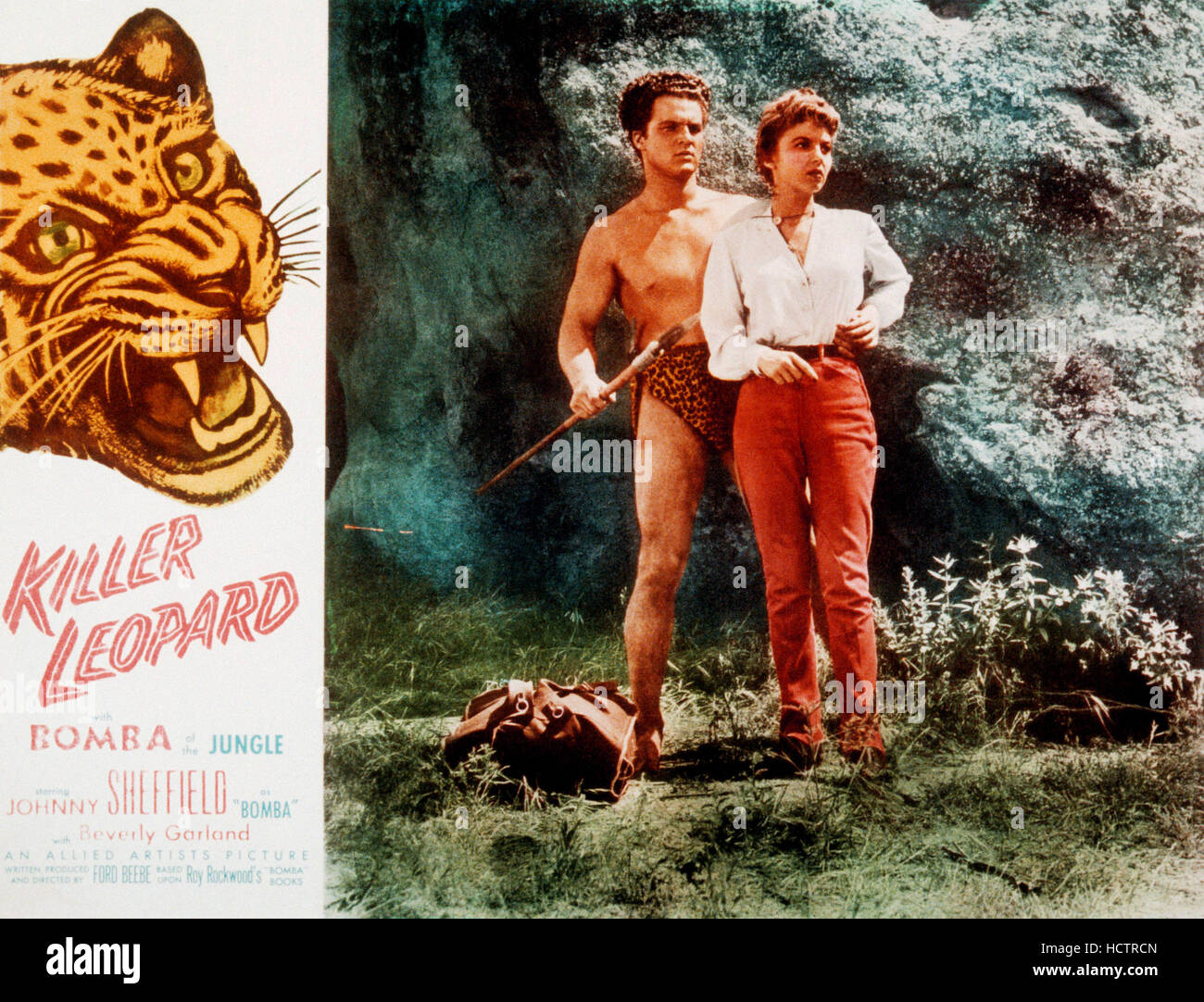 KILLER LEOPARD, from left, Johnny Sheffield, (as Bomba, the Jungle Boy), Beverly Garland, 1954 ...