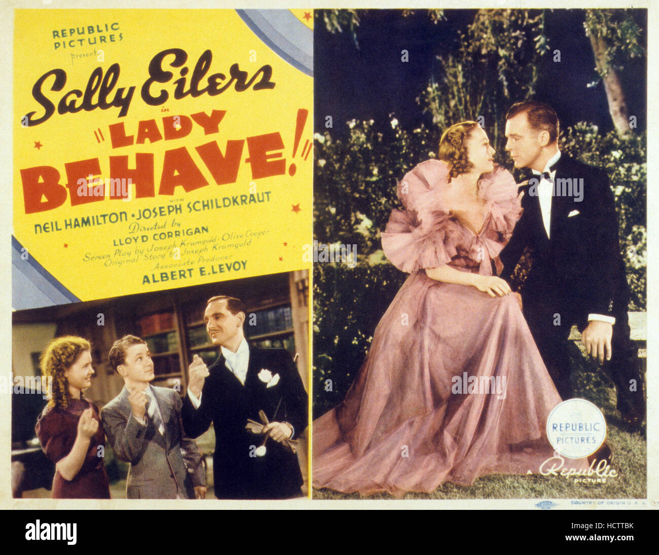 LADY BEHAVE! Joseph Schildkraut, Sally Eilers, Neil Hamilton, 1937 ...