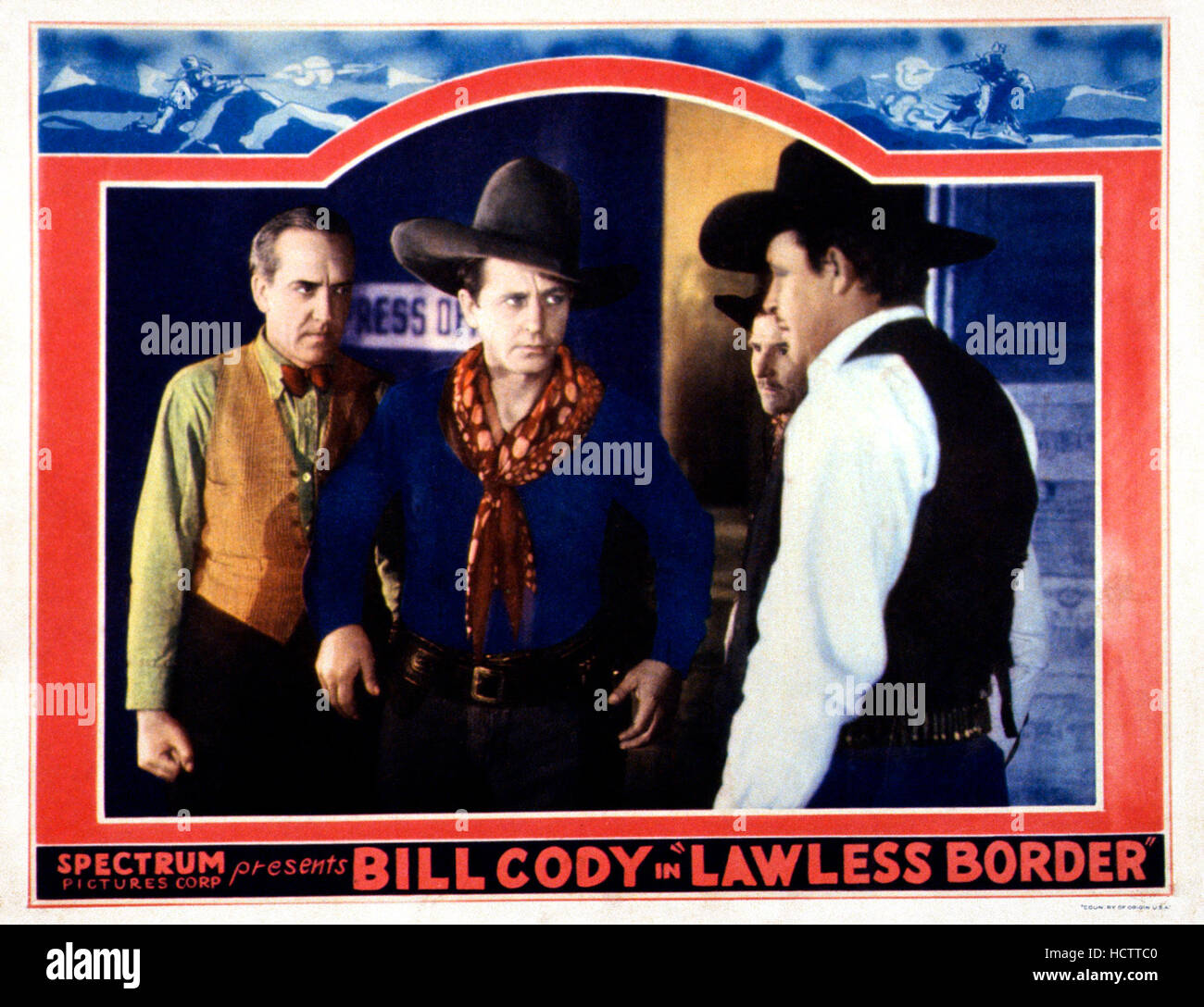 LAWLESS BORDER, US lobbycard, Bill Cody (center), 1935 Stock Photo - Alamy