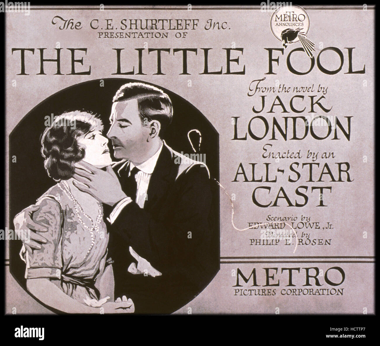 THE LITTLE FOOL, from left: Ora Carew, Milton Sills, 1921 Stock Photo ...