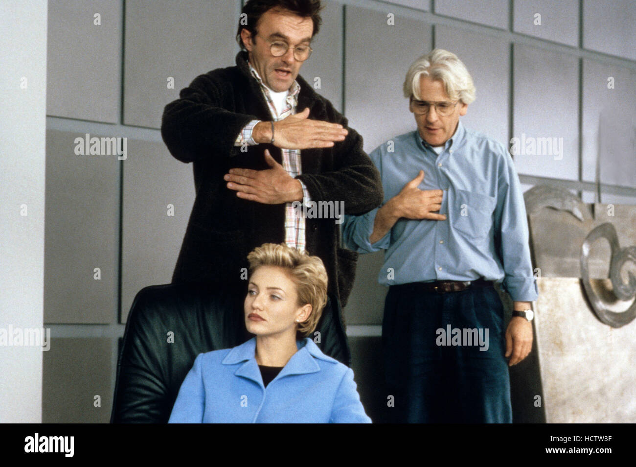 A LIFE LESS ORDINARY, Cameron DIaz (front), director Danny Boyle (back ...