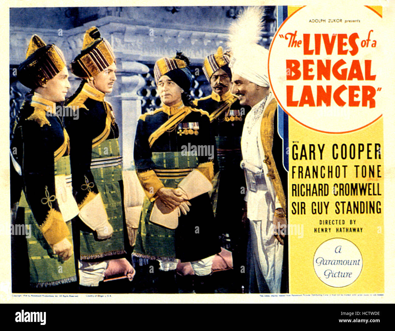THE LIVES OF A BENGAL LANCER, Franchot Tone, Gary Cooper, Sir Guy ...