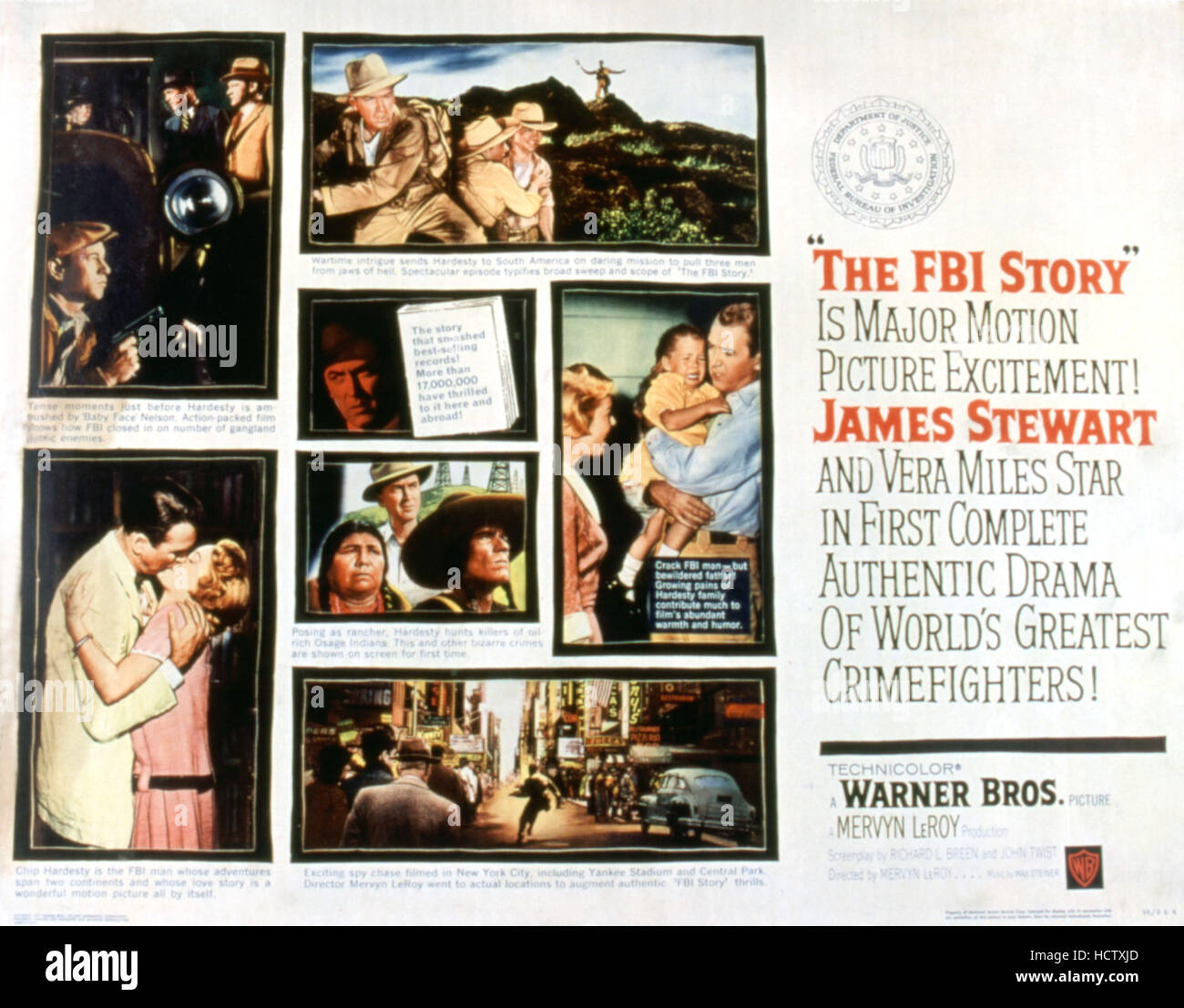 THE FBI STORY, James Stewart, Murray Hamilton, Vera Miles, 1959 Stock ...