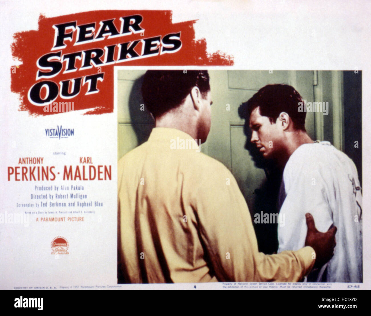 FEAR STRIKES OUT, Adam Williams, Anthony Perkins, 1957 Stock Photo - Alamy