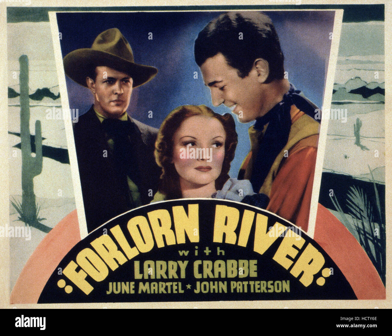 FORLORN RIVER, from left: John Patterson, June Martel, Buster Crabbe as ...
