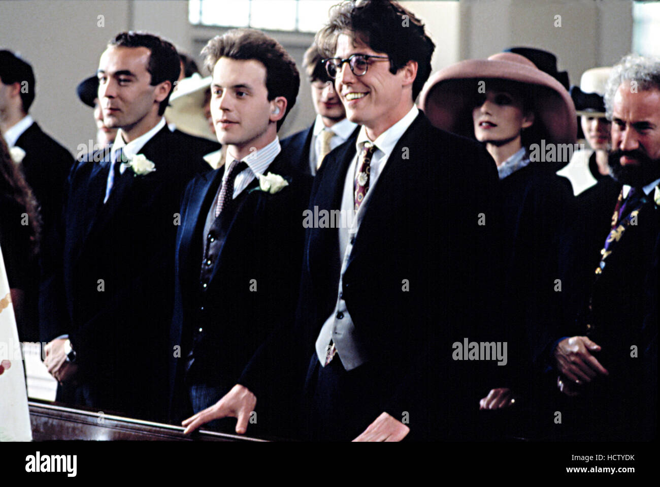 FOUR WEDDINGS AND A FUNERAL, John Hannah, David Bower, Hugh Grant ...