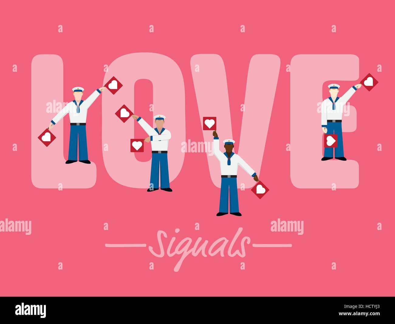 Semaphore flag signals alphabet vector hi-res stock photography and images - Alamy