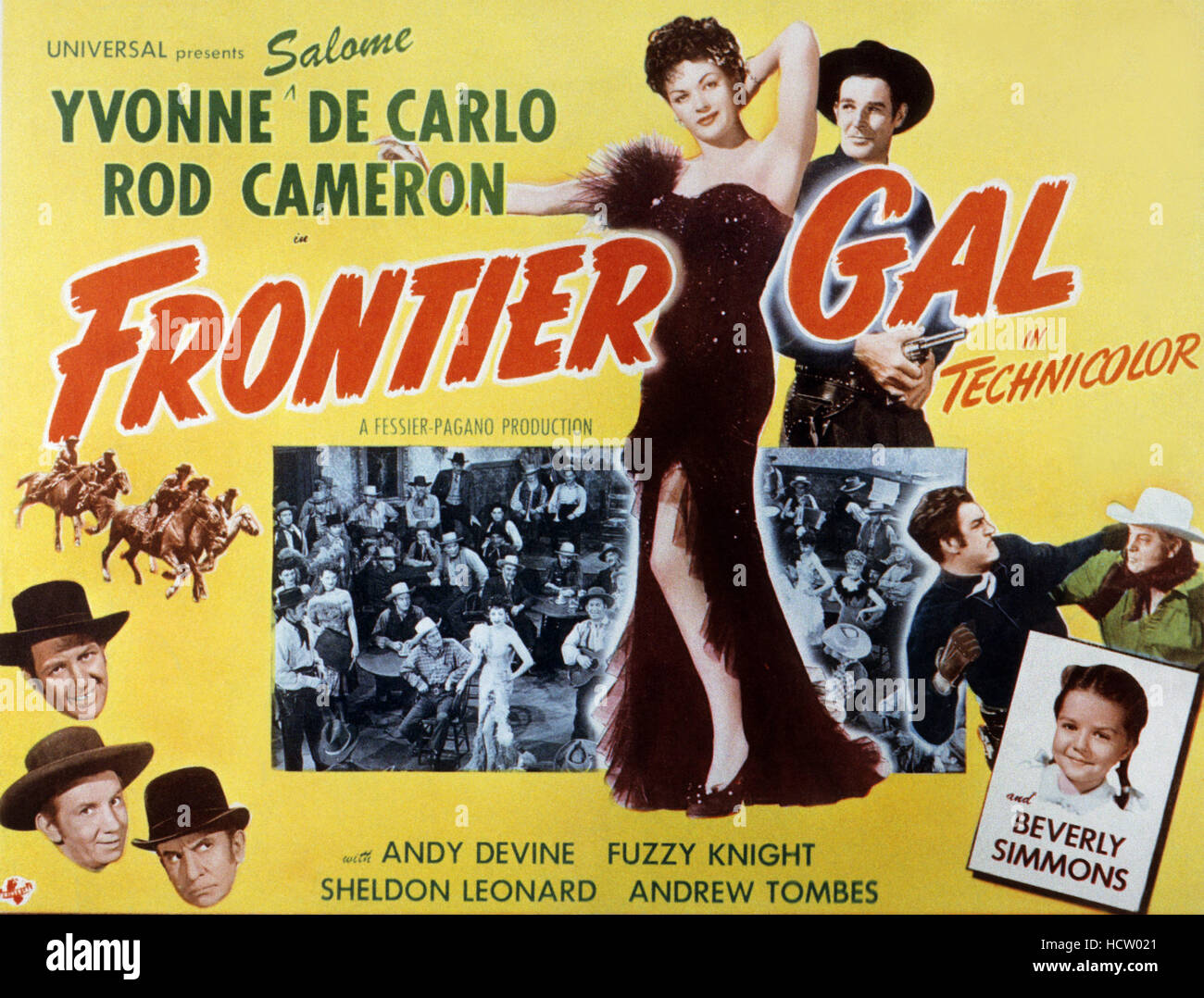 FRONTIER GAL, top l-r: Yvonne DeCarlo, Rod Cameron, bottom l-r: Fuzzy ...