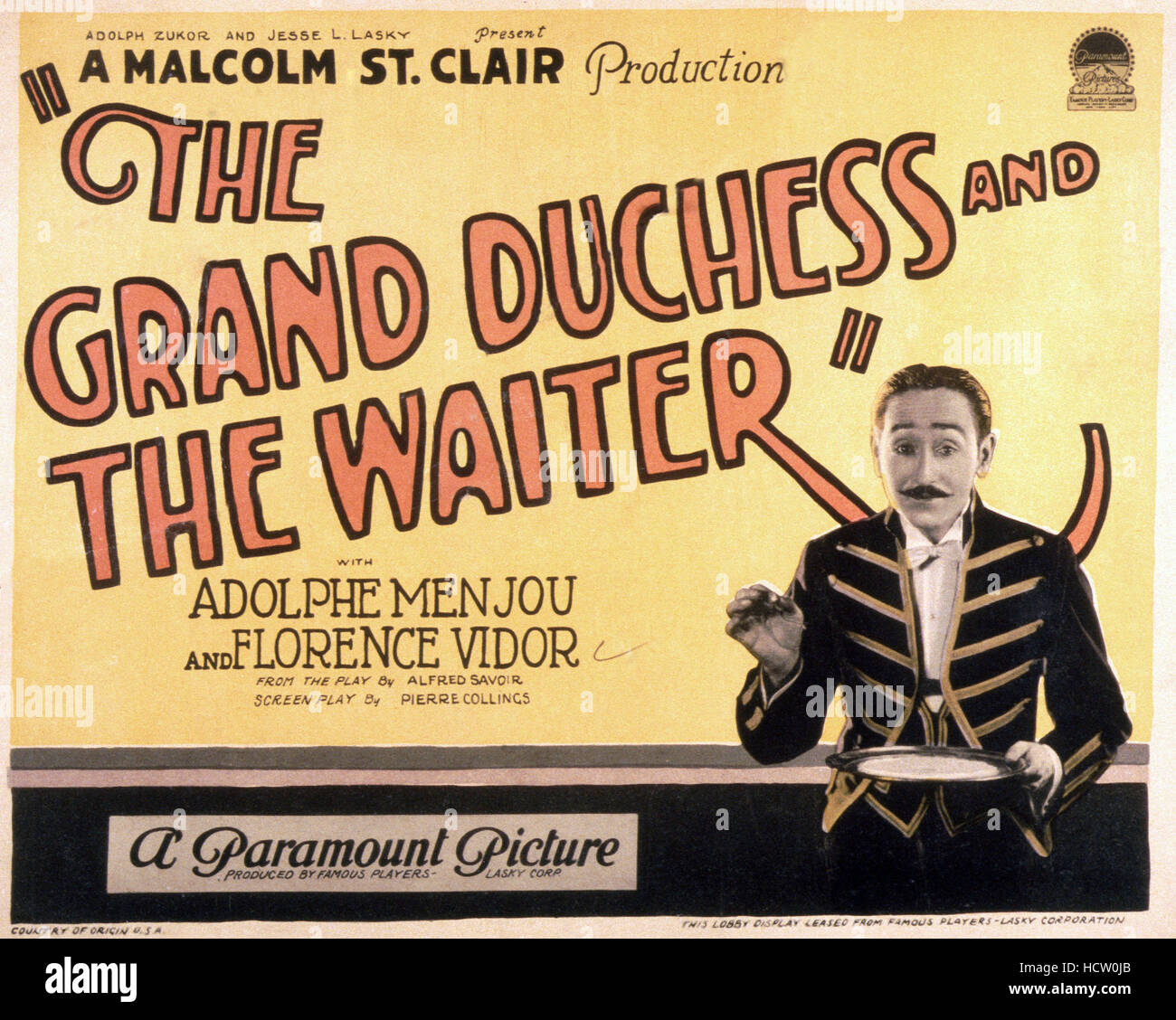 THE GRAND DUCHESS AND THE WAITER, Adolphe Menjou, 1926 Stock Photo - Alamy