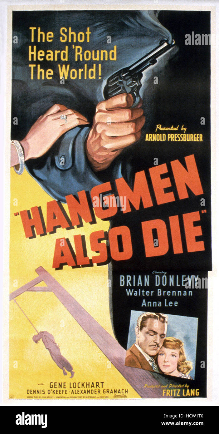 HANGMEN ALSO DIE, from left: Brian Donlevy, Anna Lee, 1943 Stock Photo ...