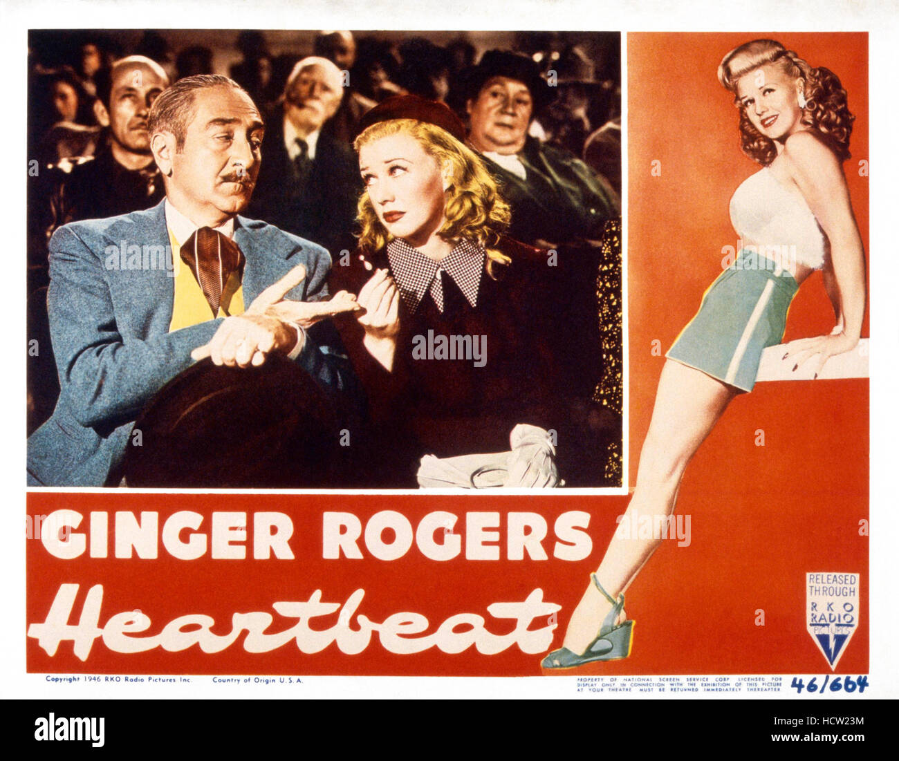 HEARTBEAT, US lobbycard, from left: Adolphe Menjou, ginger Rogers ...