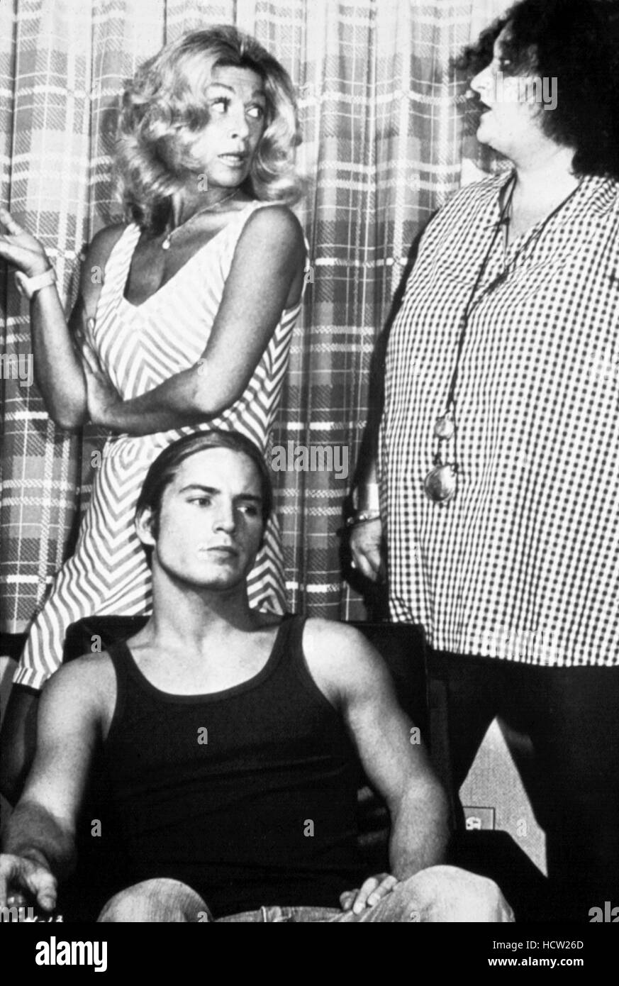 HEAT, Joe Dallesandro (seated), Sylvia Miles (behind, and left), Pat Ast (far right), 1972 Stock ...