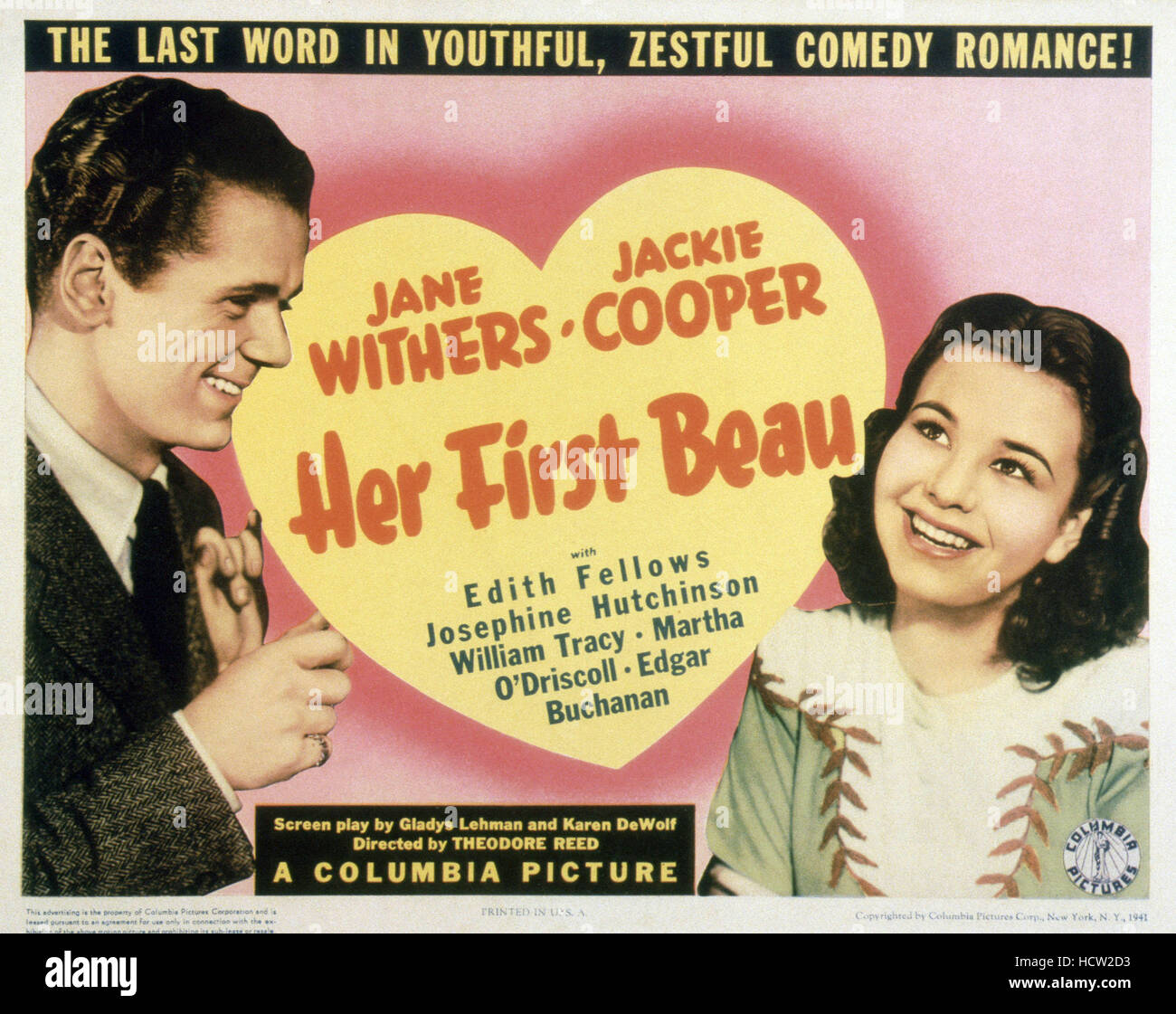 HER FIRST BEAU, from left: Jackie Cooper, Jane Withers, 1941 Stock ...