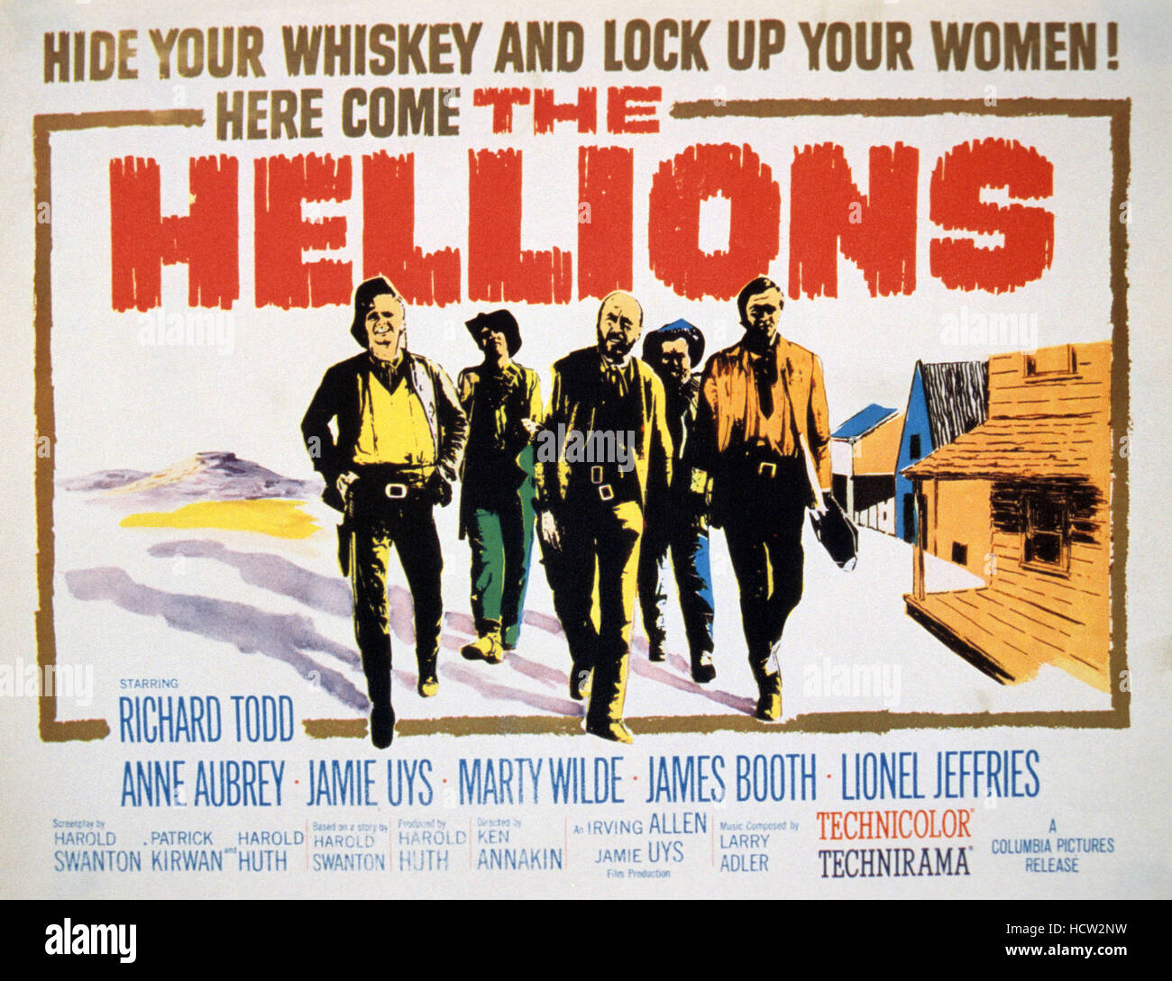THE HELLIONS, U.S. poster art, Al Mulock, Marty Wilde, Lionel Jeffries, Colin Blakely, James ...