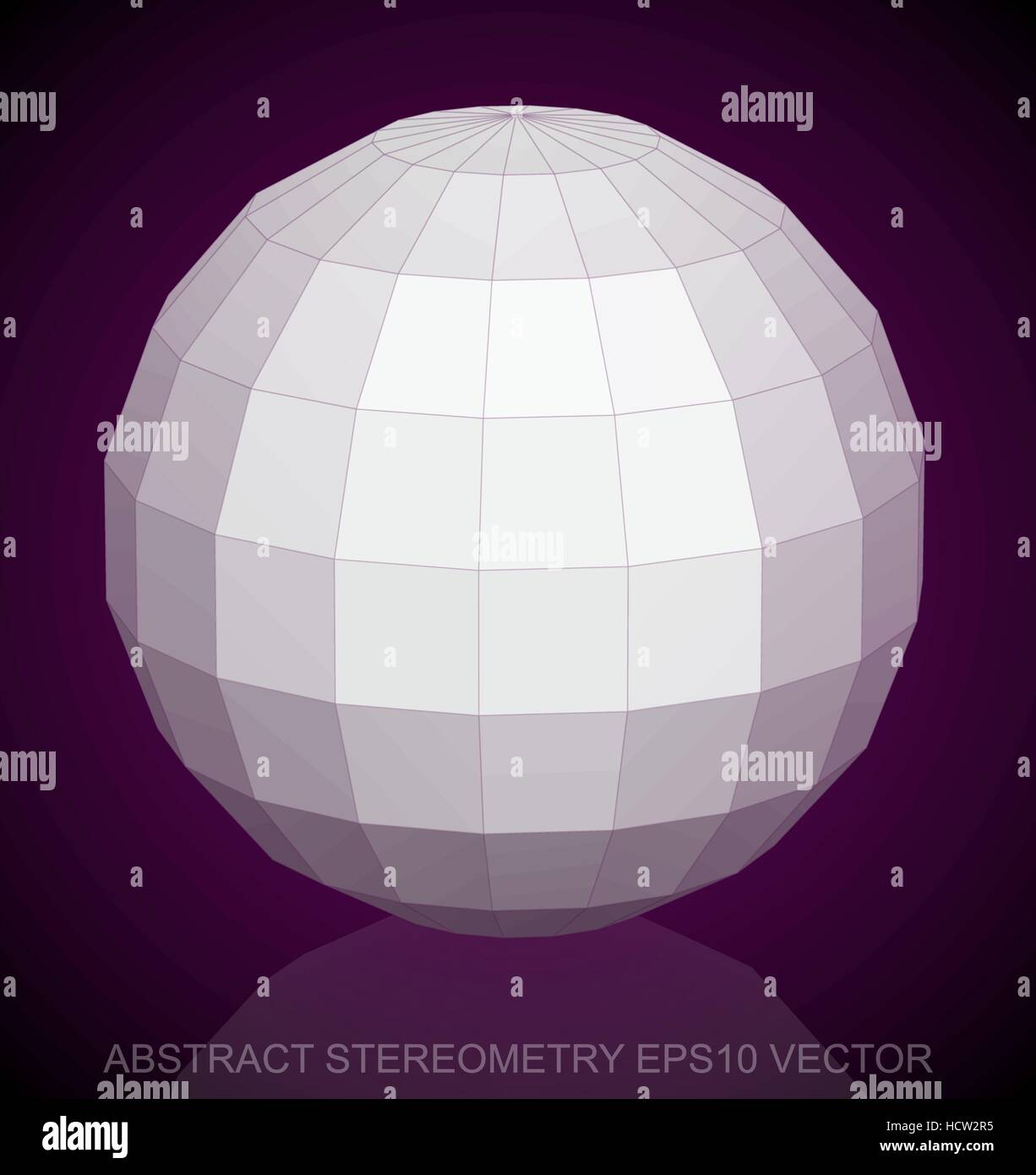 Abstract geometry: low poly White Sphere. 3D polygonal object, EPS 10 ...