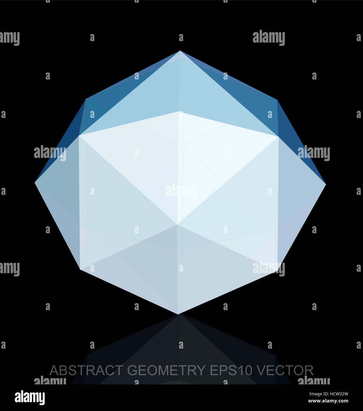 Abstract geometry: low poly White Octahedron. 3D polygonal object, EPS ...