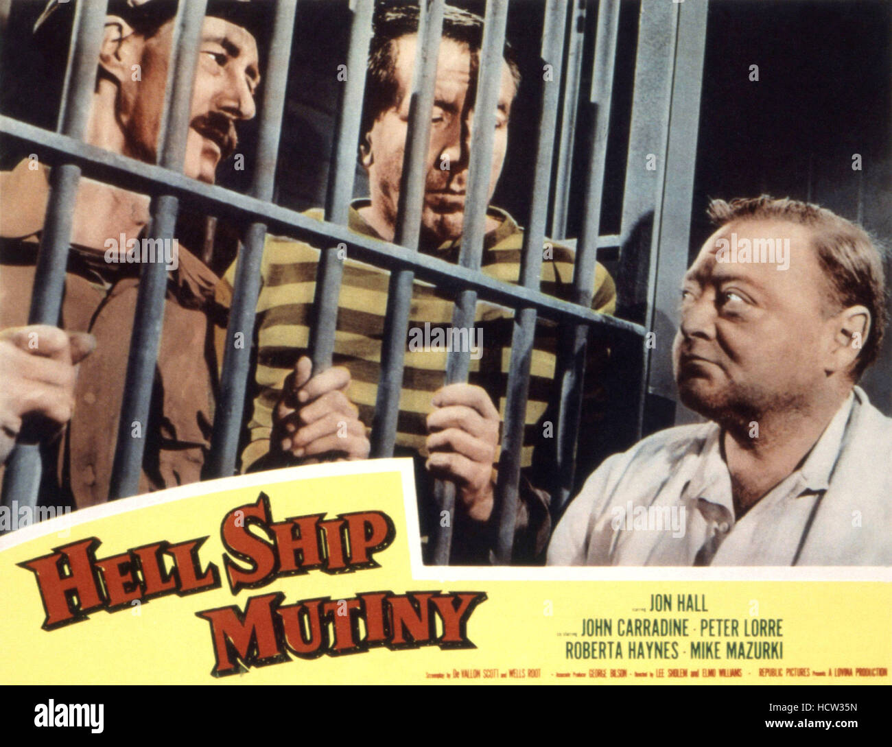 HELL SHIP MUTINY, John Carradine, Mike Mazurki, Peter Lorre, 1957 Stock ...