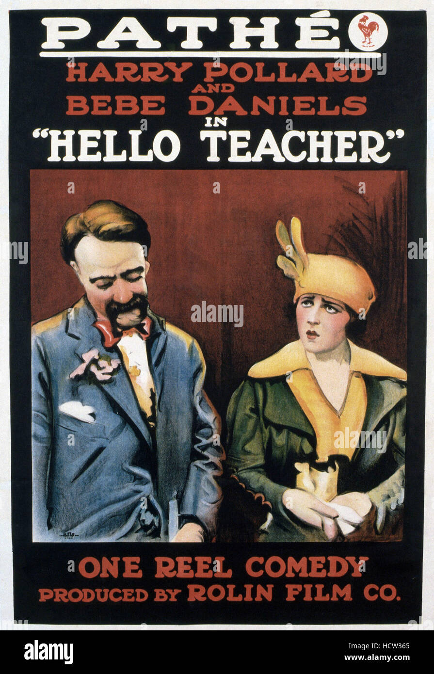 HELLO TEACHER, from left: Snub Pollard, Bebe Daniels, 1918 Stock Photo ...