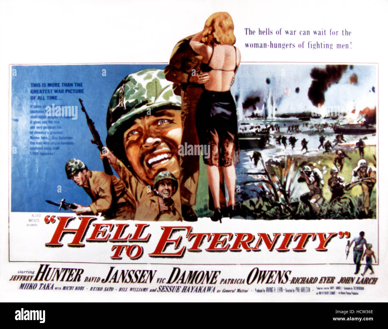 HELL TO ETERNITY, Poster Art, Jeffrey Hunter, 1960 Stock Photo - Alamy