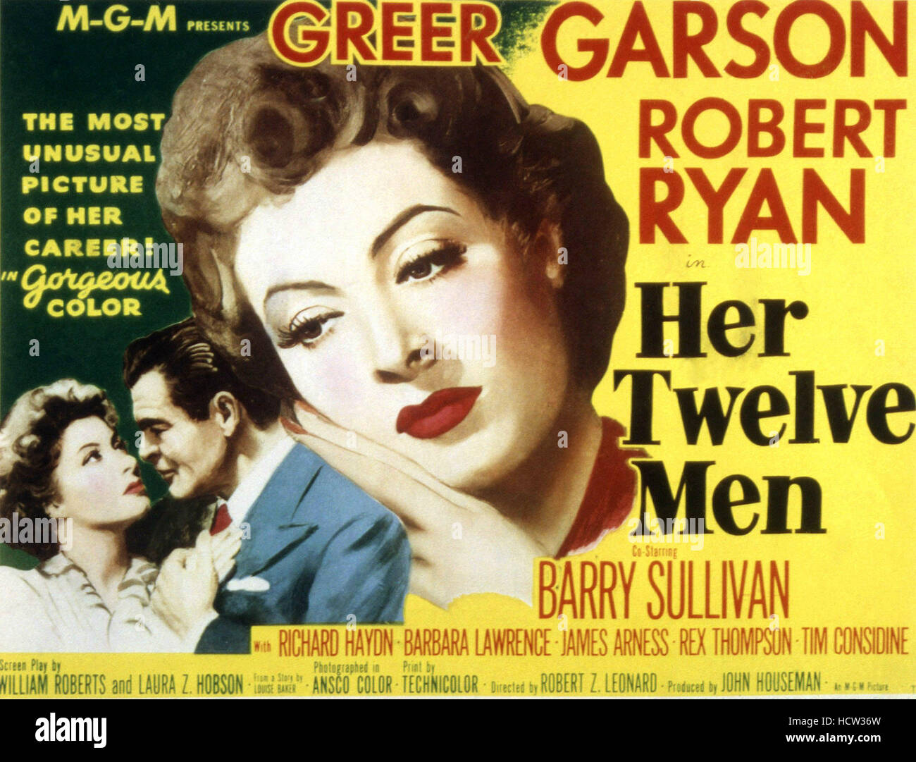 HER TWELVE MEN, Greer Garson, Robert Ryan, 1954 Stock Photo - Alamy