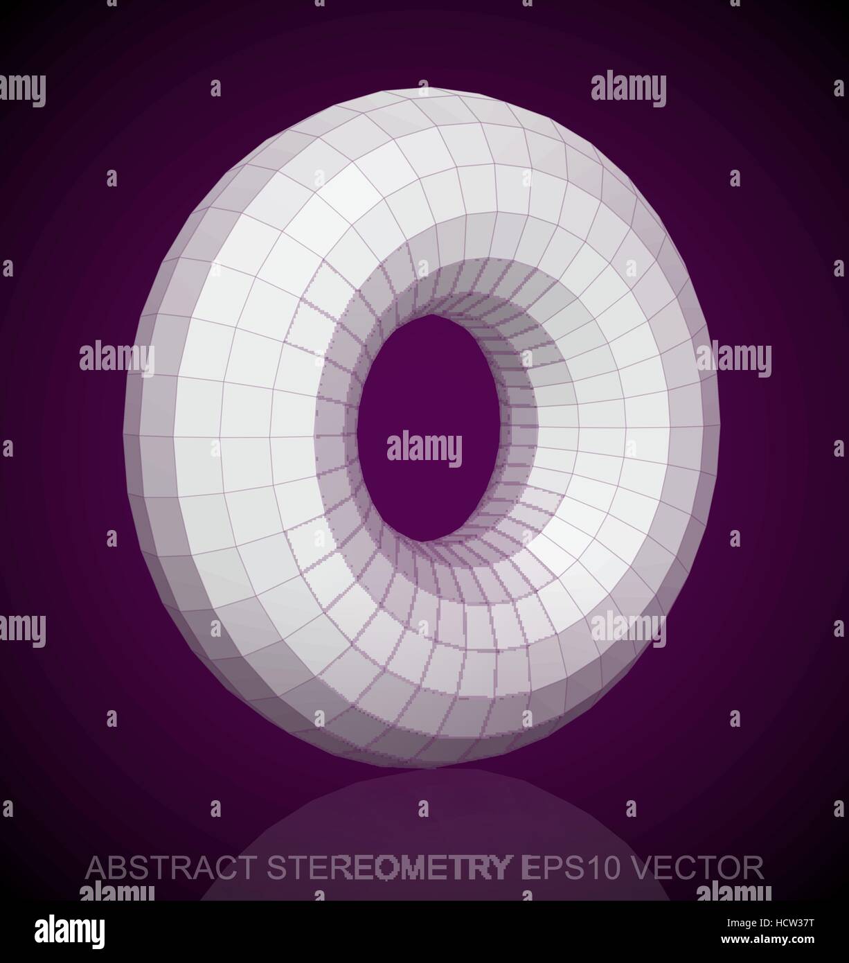 Abstract stereometry: low poly White Torus. 3D polygonal object, EPS 10 ...