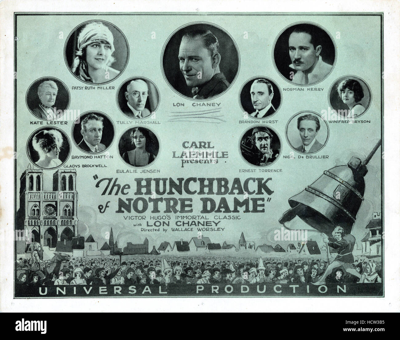 THE HUNCHBACK OF NOTRE DAME, Poster Art, Lon Chaney Sr., 1923 Stock ...