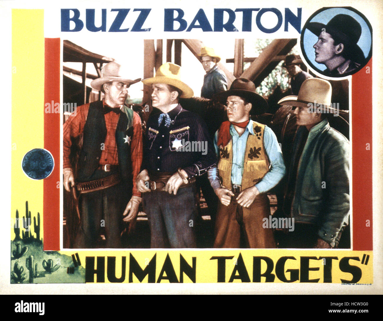 HUMAN TARGETS, first, second and third from left: Ted Adams, Franklyn Farnum, Buzz Barton, 1932 ...
