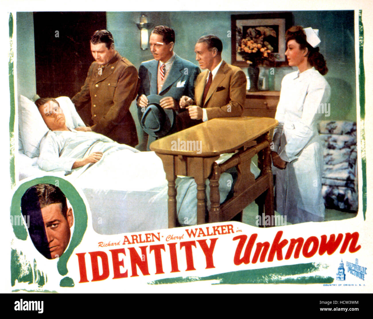 IDENTITY UNKNOWN, Richard Arlen (l.), Marjorie Manners, 1945 Stock Photo - Alamy