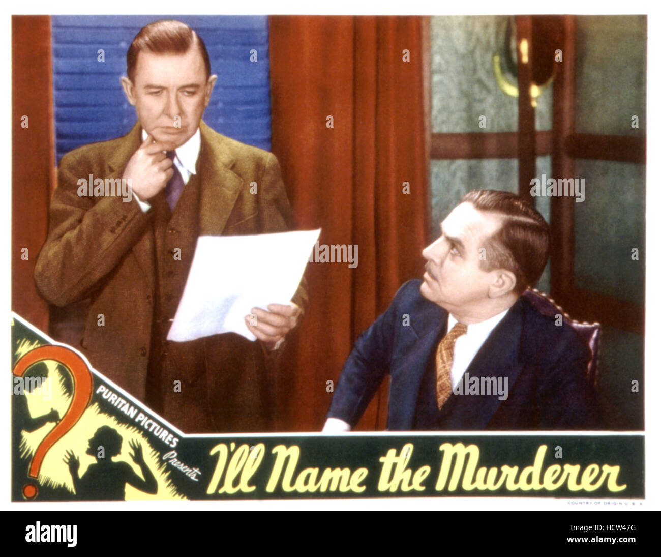 I'LL NAME THE MURDERER, Malcolm McGregor, John Cowell, 1936 Stock Photo ...