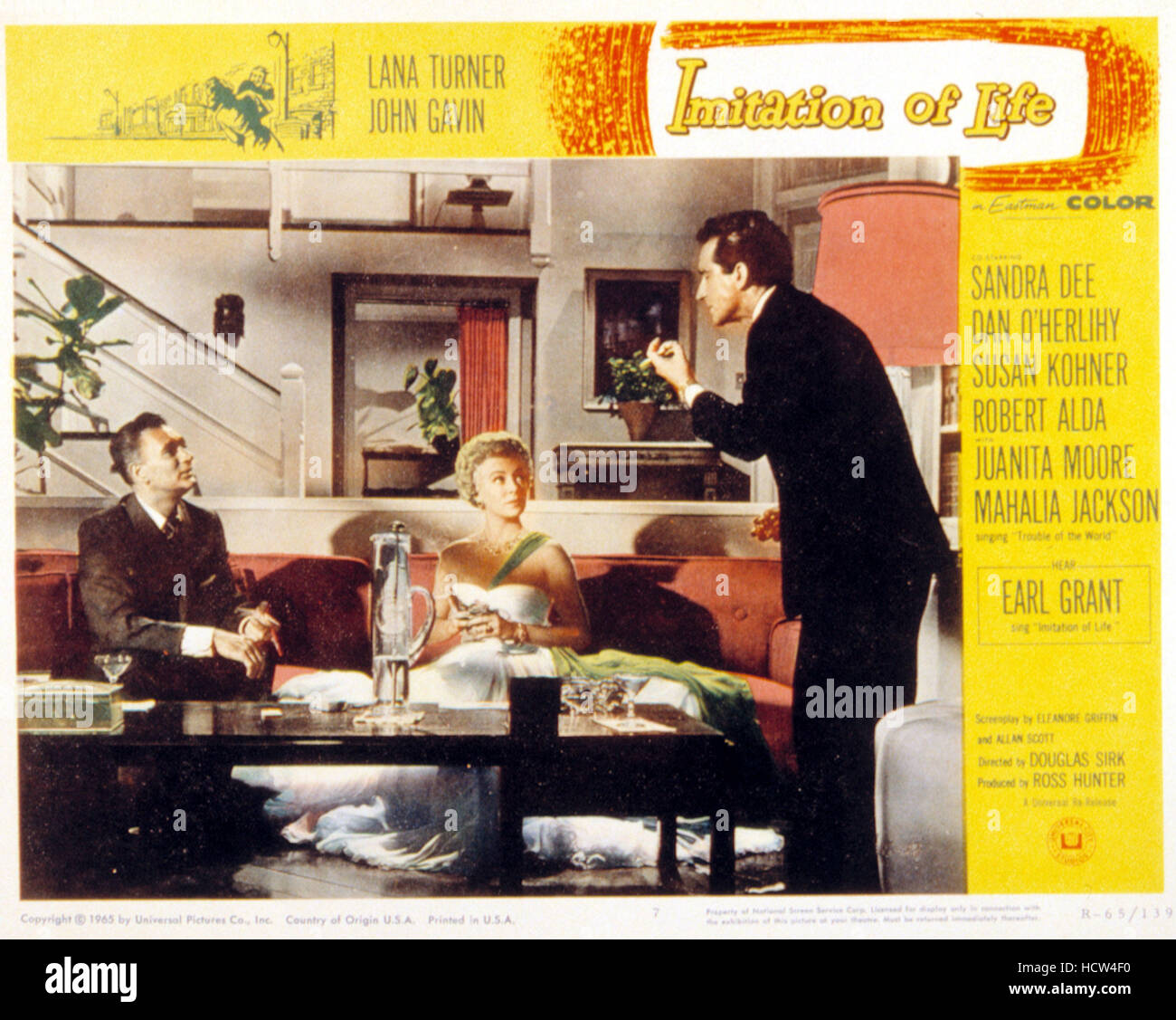 IMITATION OF LIFE, John Gavin, Lana Turner, Robert Alda, 1959 Stock ...