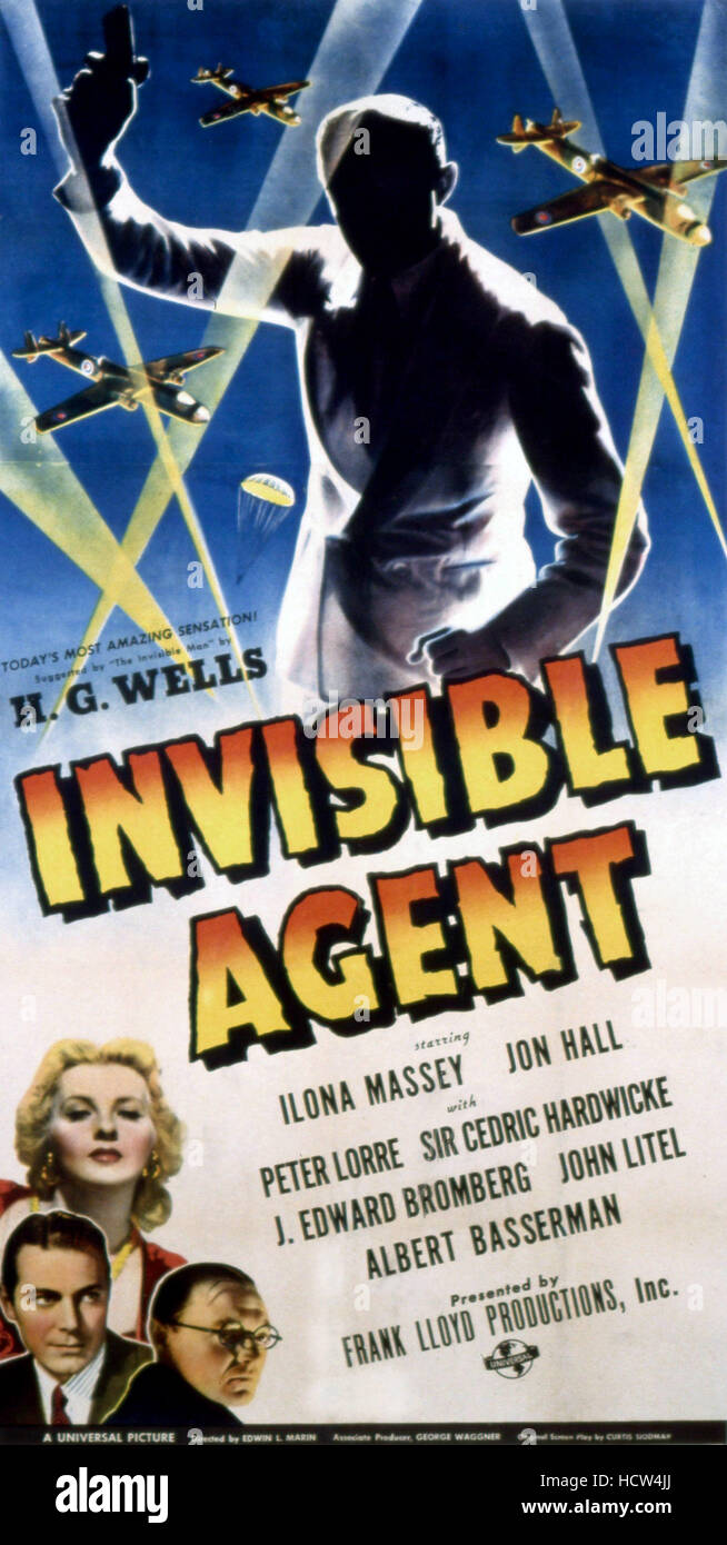 INVISIBLE AGENT, Ilona Massey, Jon Hall, Peter Lorre, 1942 Stock Photo ...