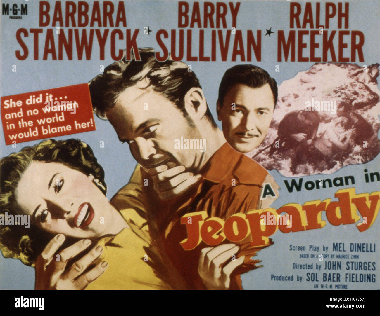 JEOPARDY, Barbara Stanwyck, Ralph Meeker, Barry Sullivan, 1953 Stock Photo - Alamy