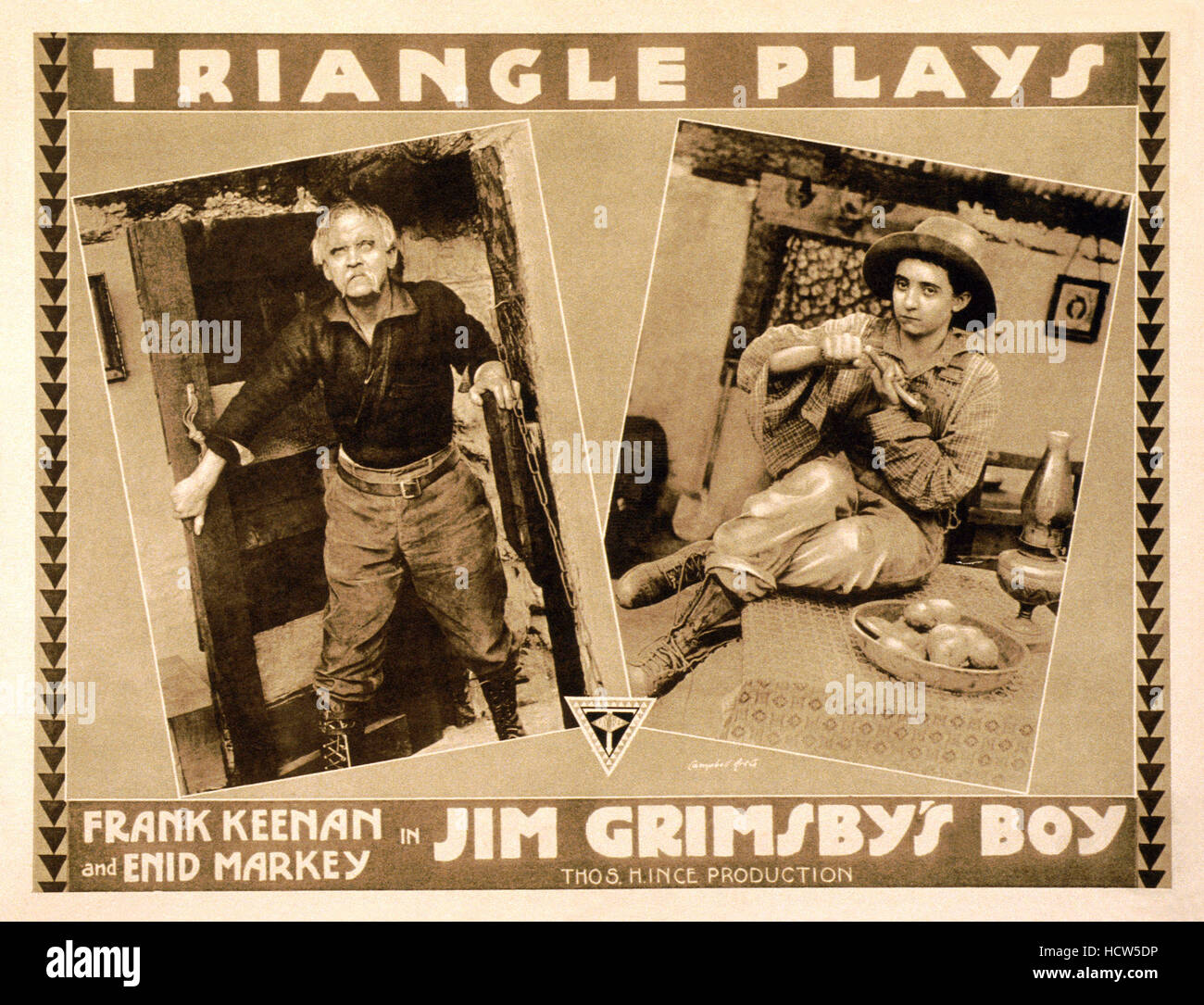 JIM GRIMSBY'S BOY, from left: Frank Keenan, Enid Markey, 1916 Stock ...