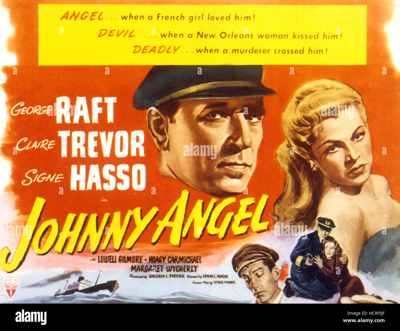 JOHNNY ANGEL, George Raft, Claire Trevor, Signe Hasso, Hoagy Carmichael ...