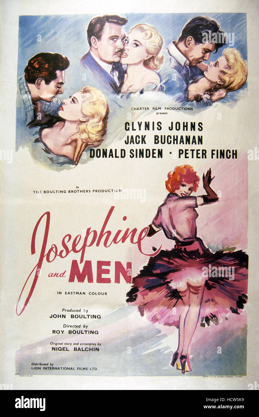JOSEPHINE AND MEN, top from left: Glynis Johns and Peter Finch, Donald ...